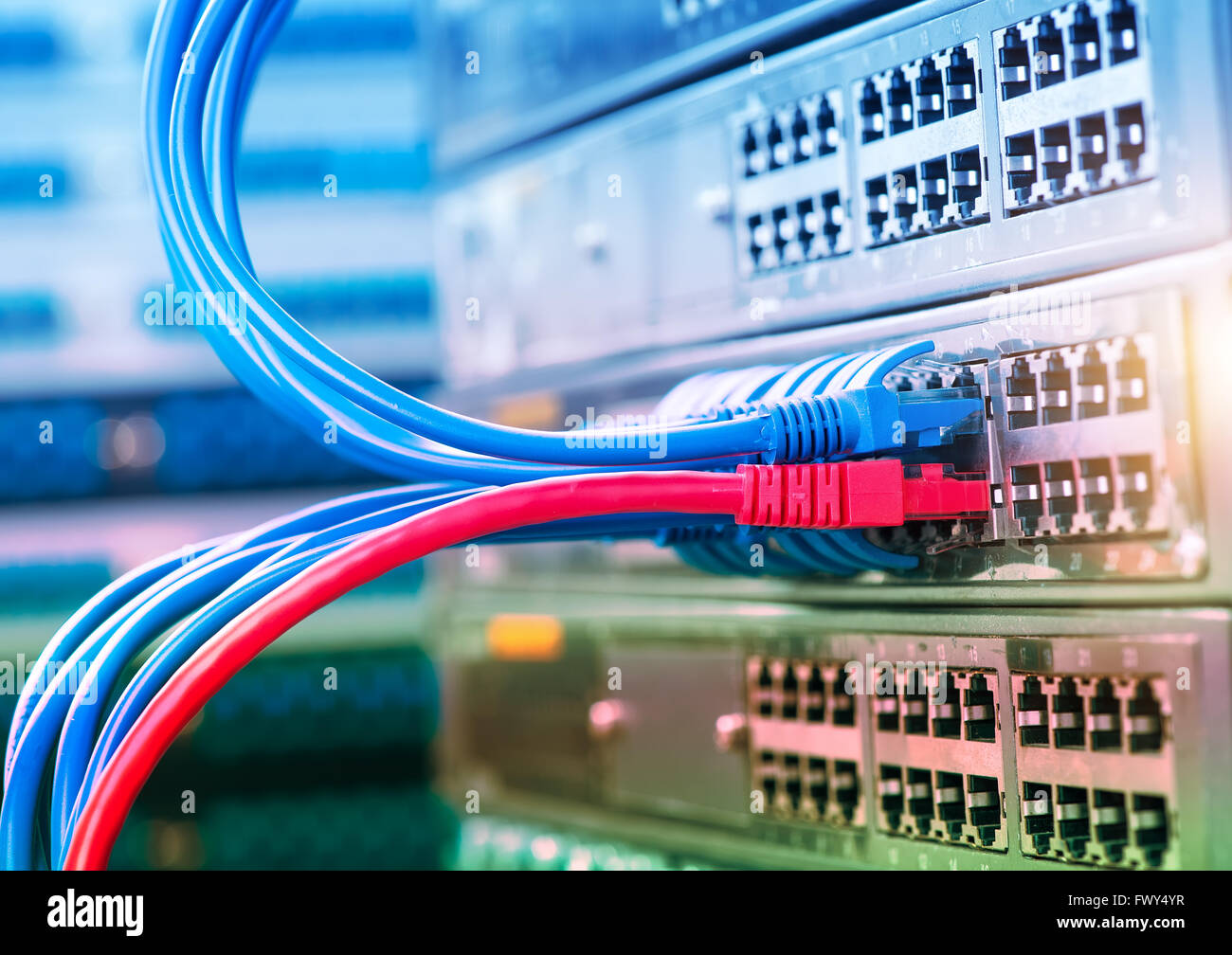 Network switch and ethernet cables,Data Center Concept Stock Photo - Alamy
