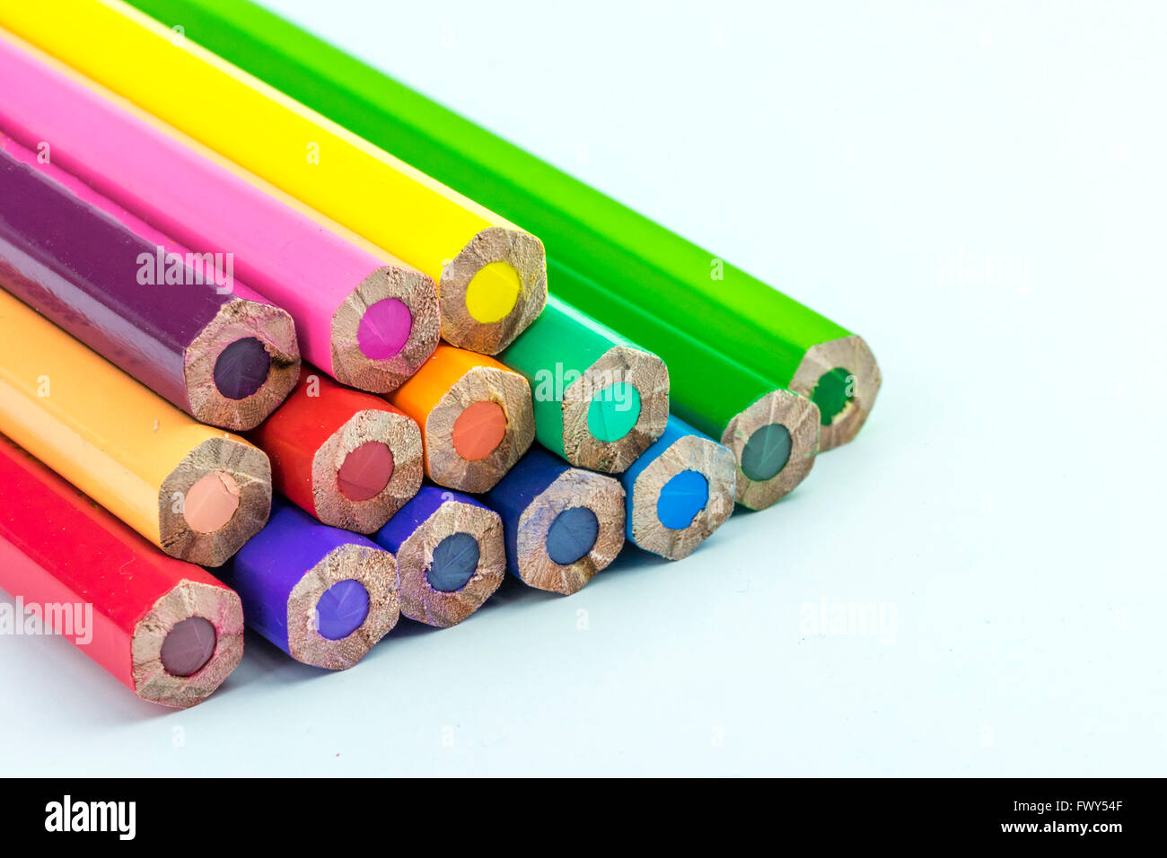 Pencil colour close up with white background Stock Photo - Alamy