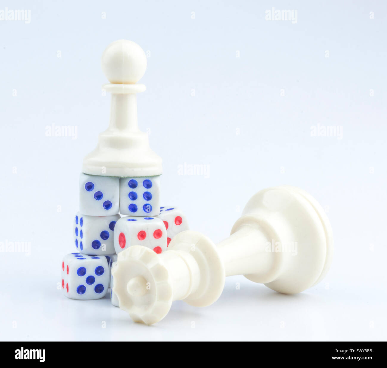 Chess and white dice Stock Photo - Alamy