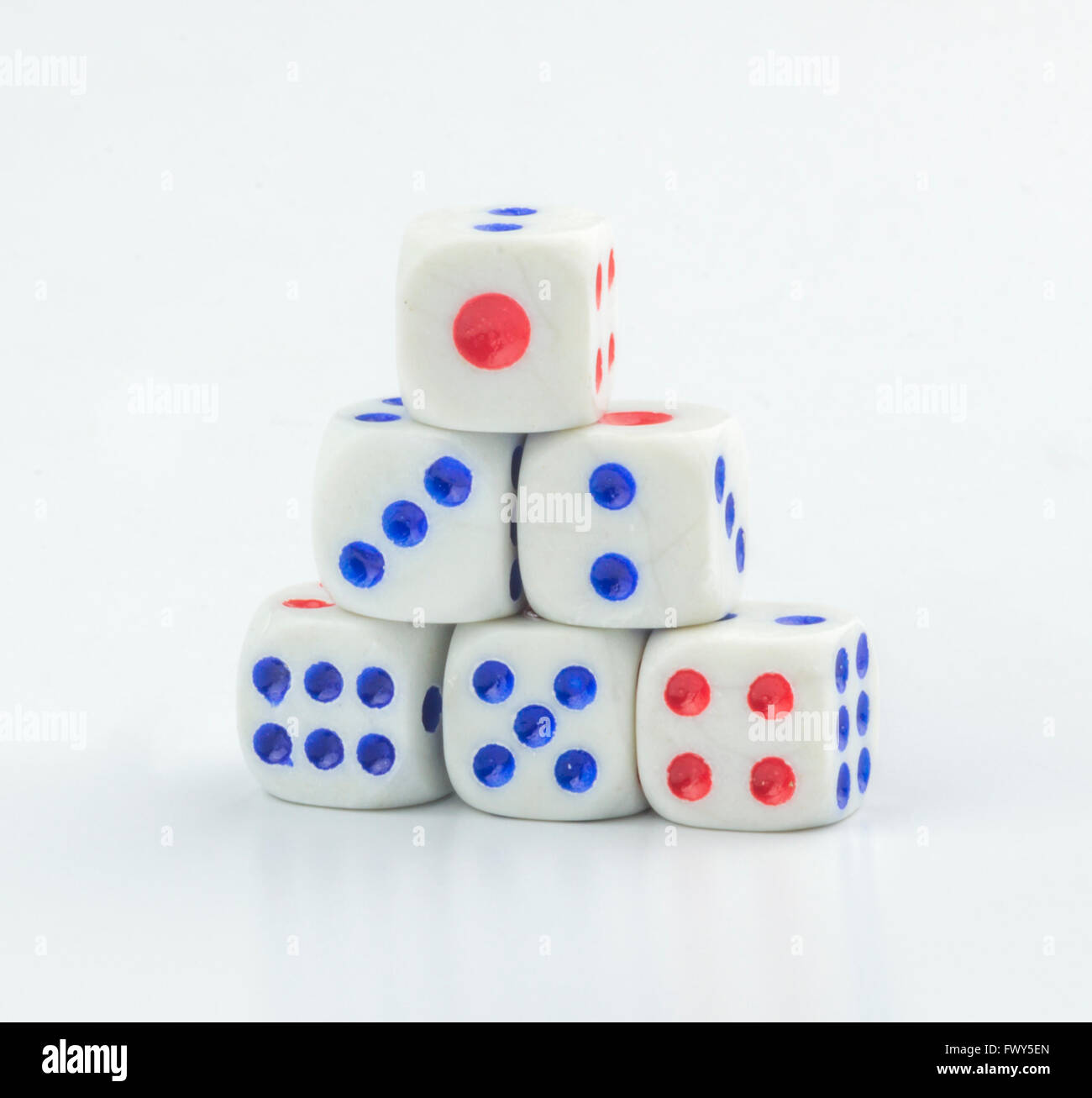 White dice stacking with close up view Stock Photo - Alamy