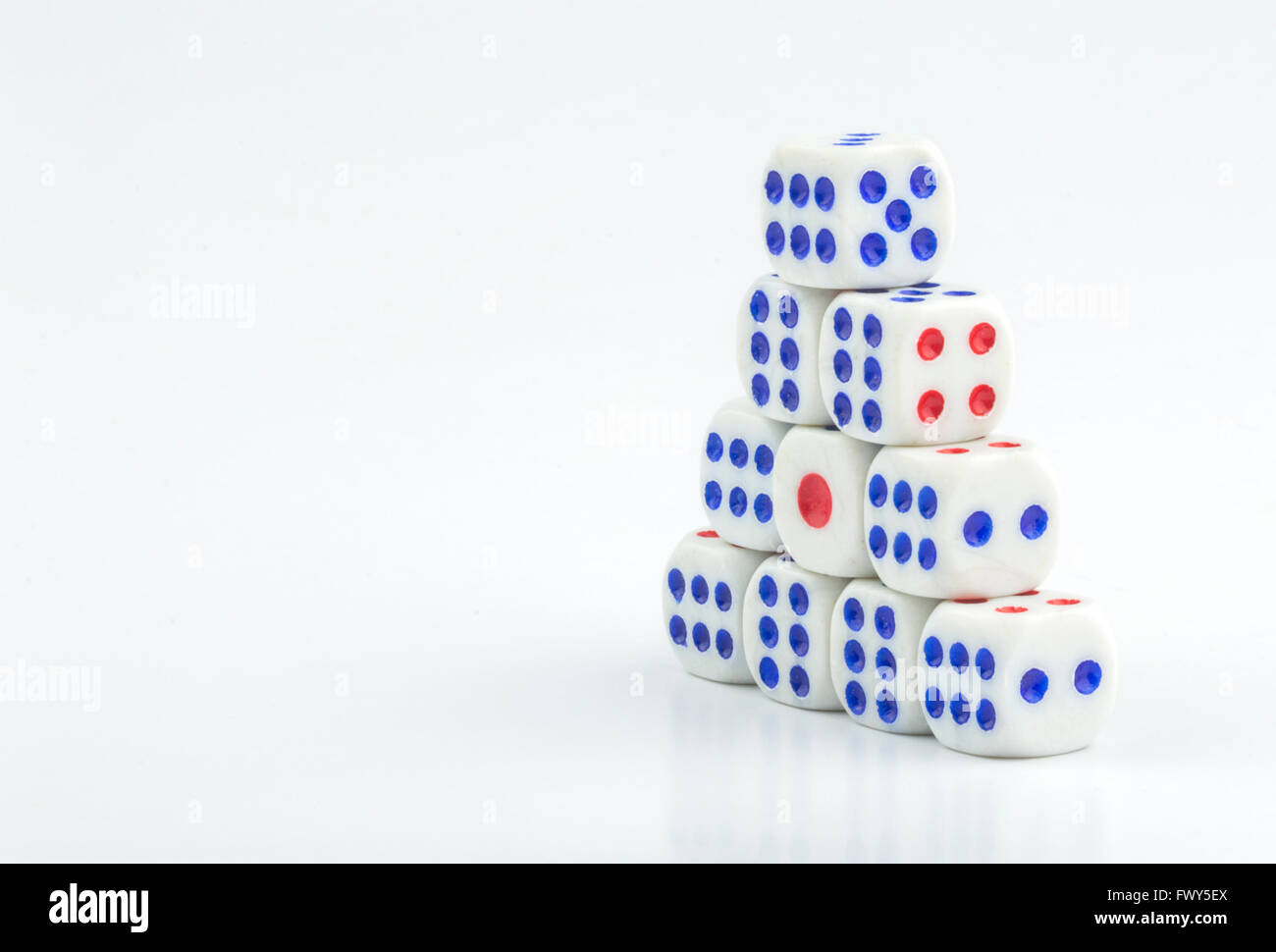 White dice stacking with close up view Stock Photo - Alamy