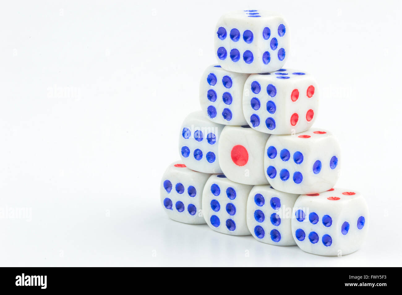 White dice stacking with close up view Stock Photo - Alamy