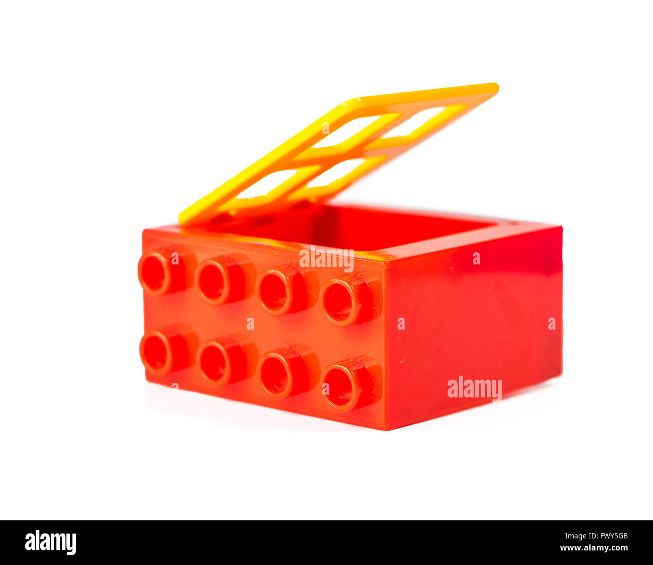 Plastic building blocks isolated on white background Stock Photo - Alamy