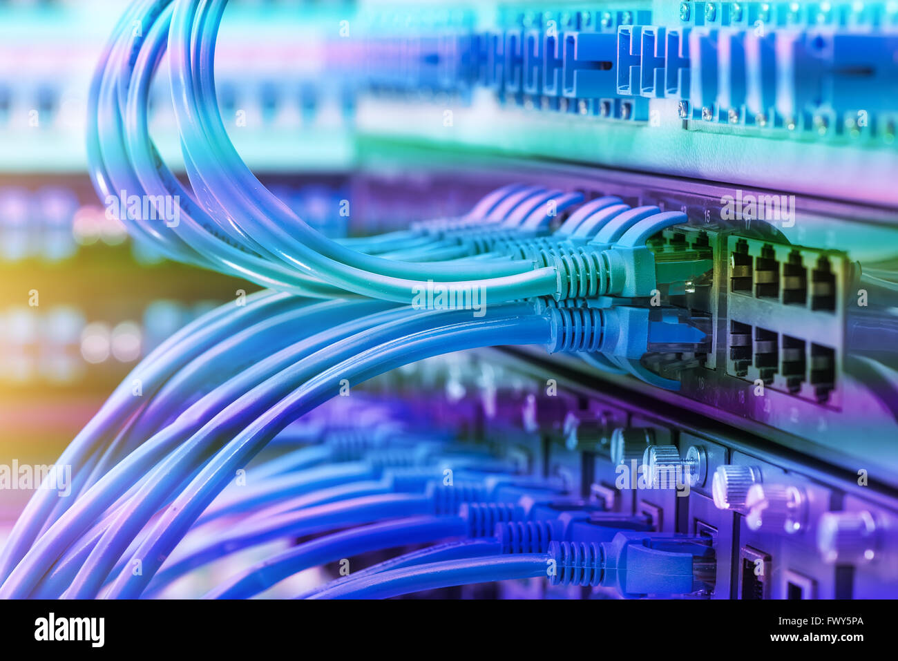 Network switch and ethernet cables,Data Center Concept Stock Photo - Alamy