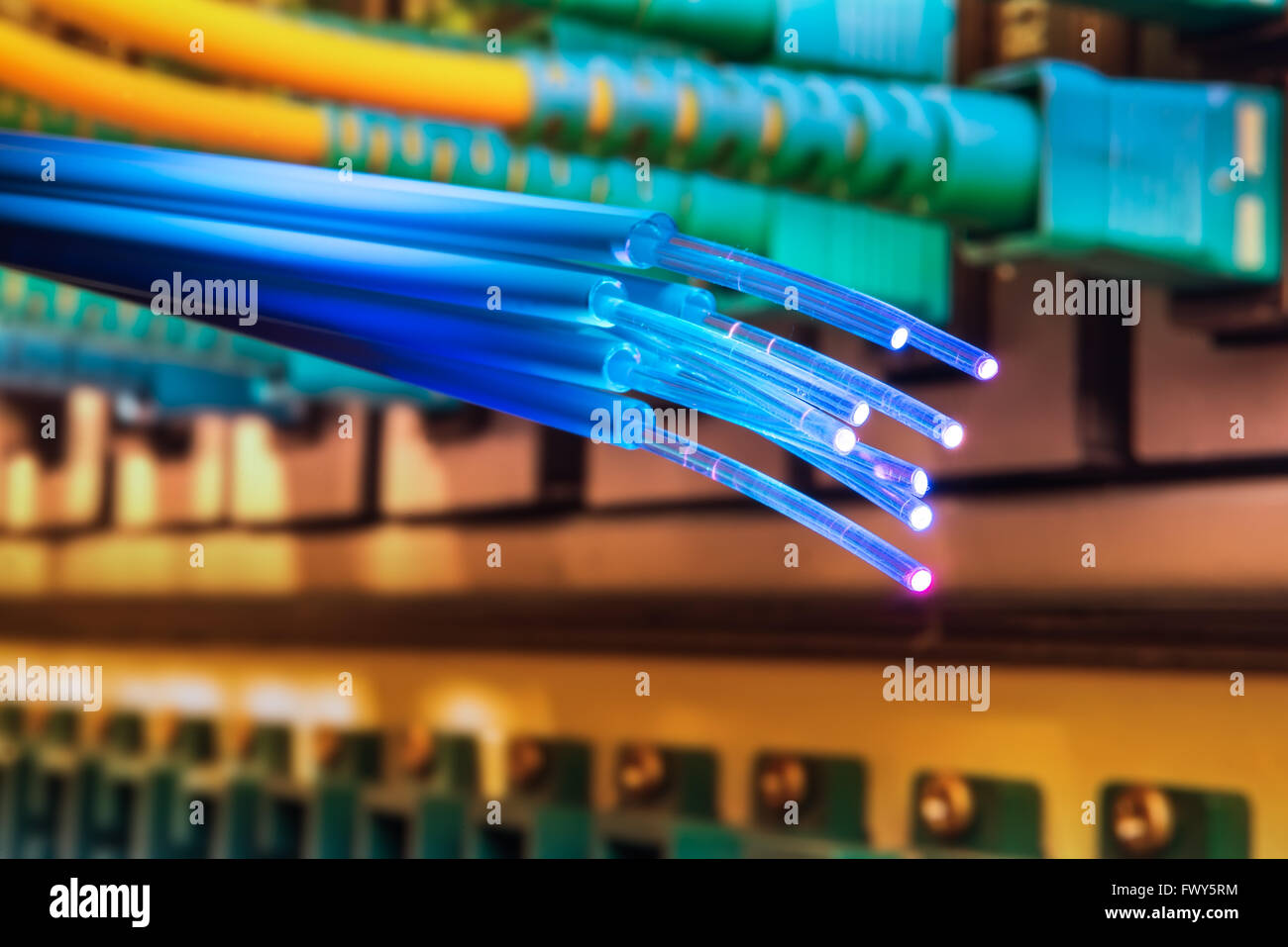 Blue light optical fiber hi-res stock photography and images - Alamy