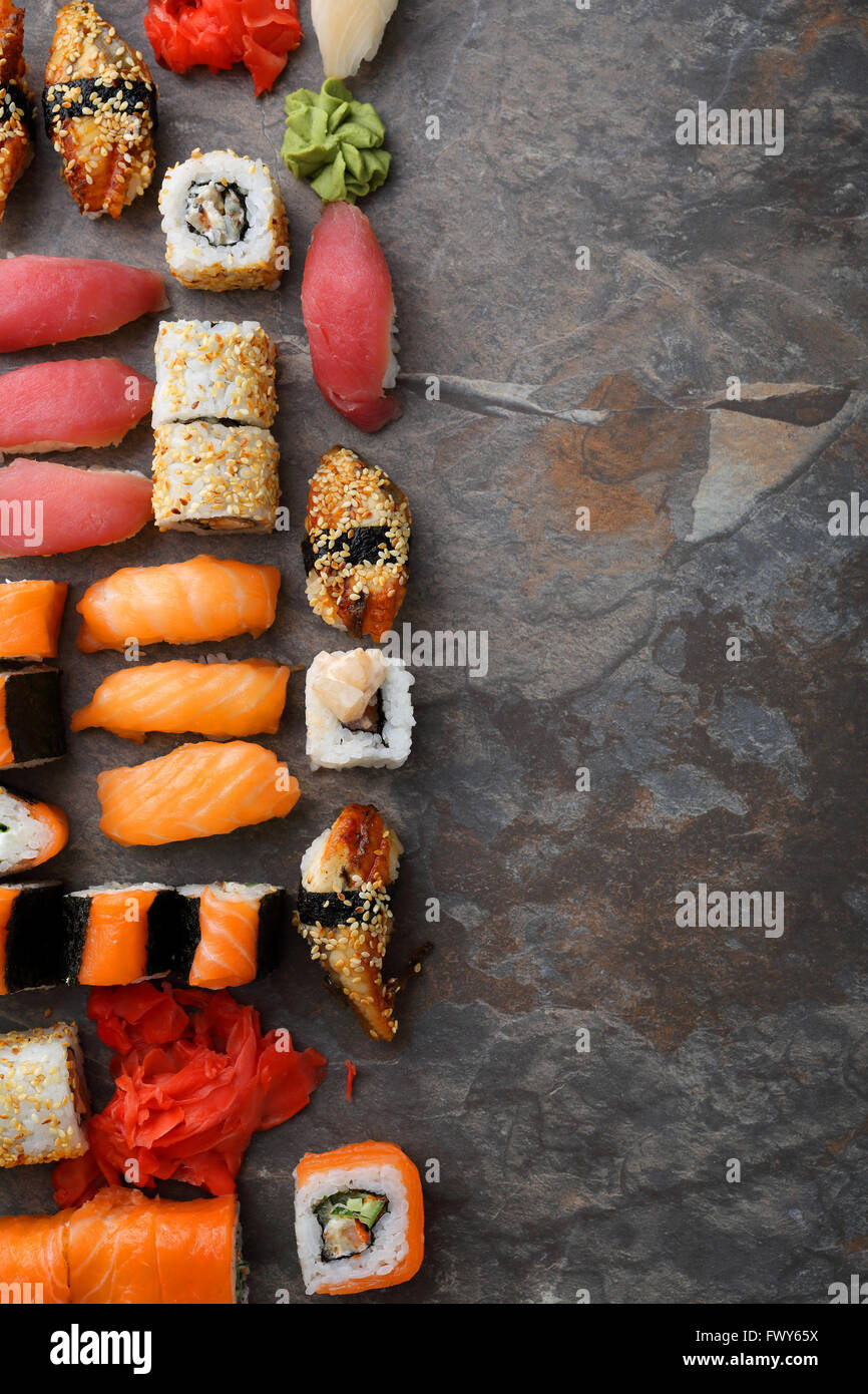 Top view sushi sashimi hi-res stock photography and images - Alamy