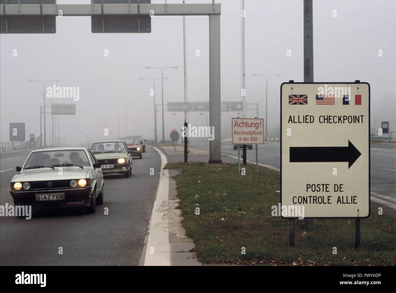 Germany , 1979, the Berlin Wall at the border crossing Checkpoint Alfa ...