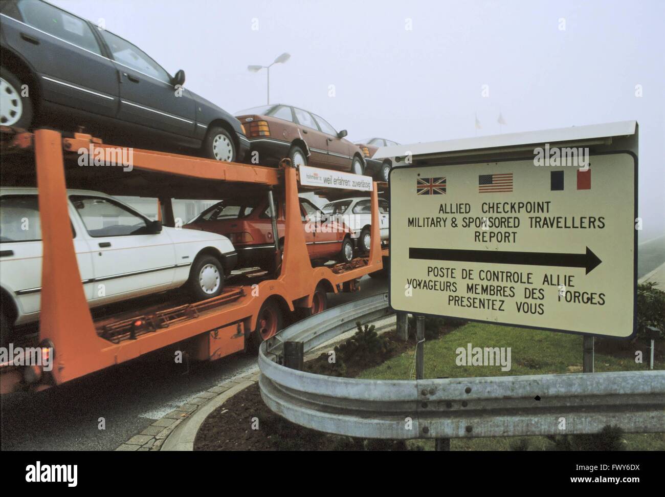 Germany , 1979, the Berlin Wall at the border crossing Checkpoint Alfa ...