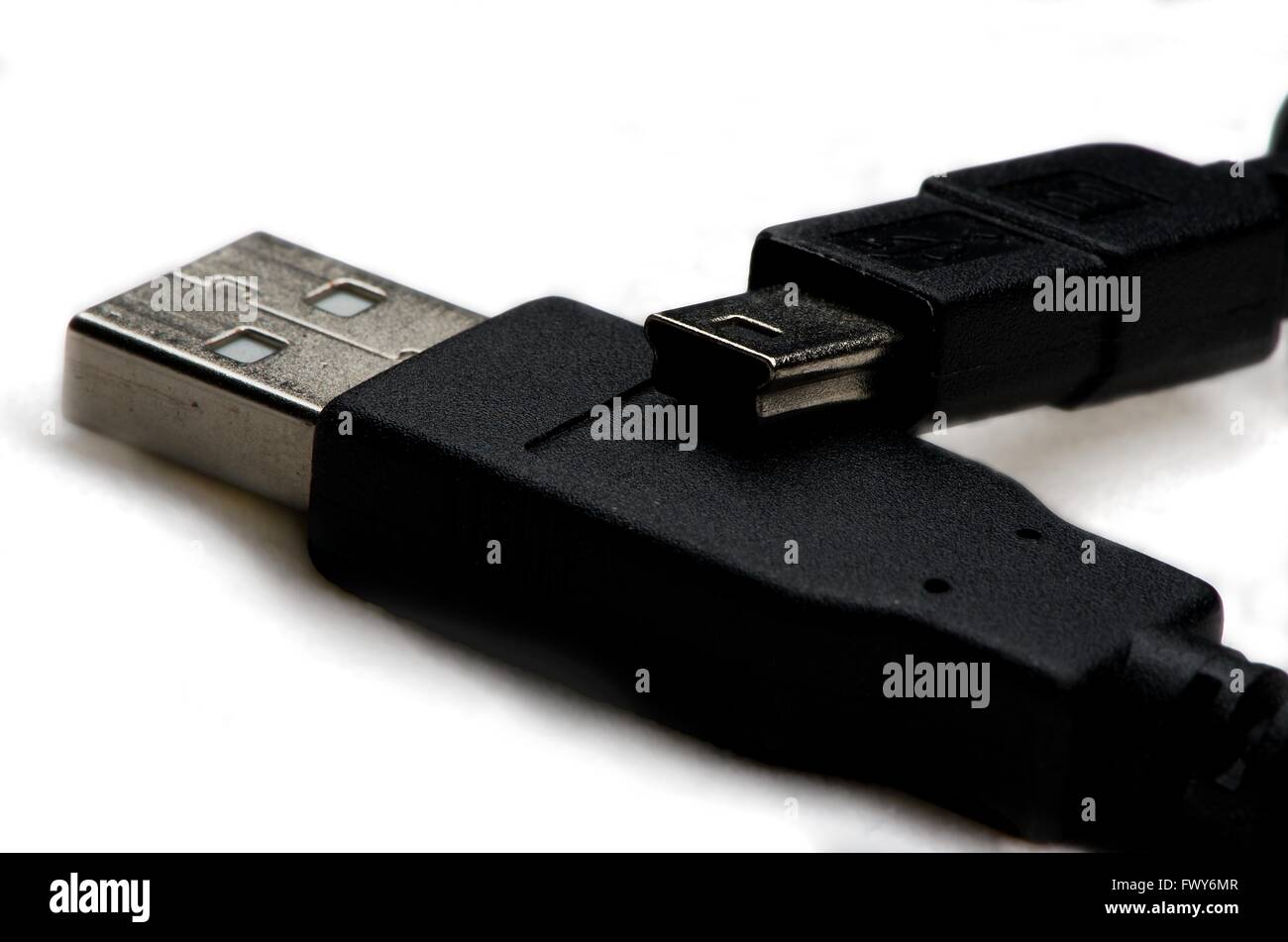 Computer USB connector on white background, hardware component Stock ...