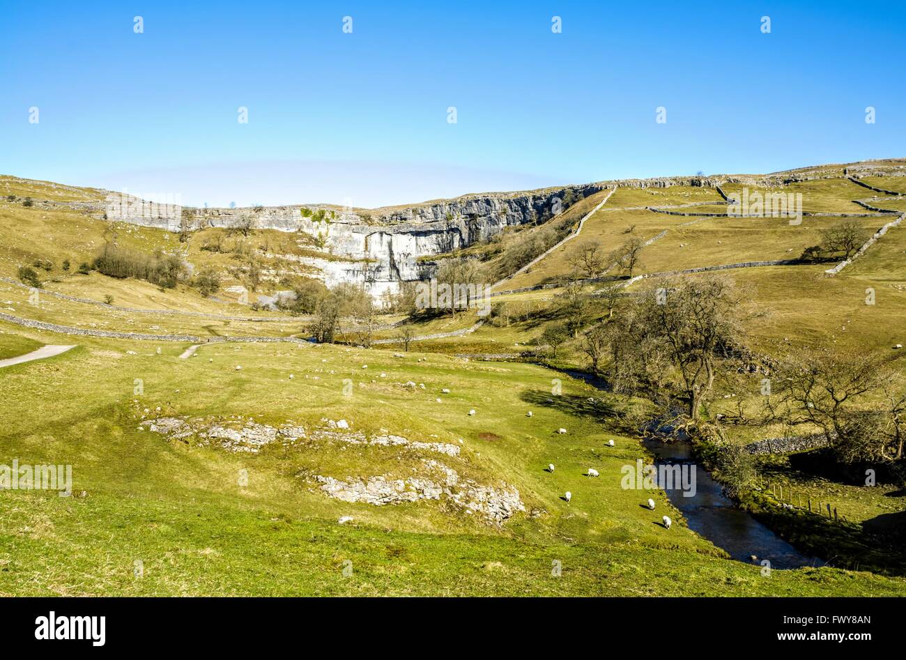 Malham Beck and Cove Yorkshire England Stock Photo - Alamy