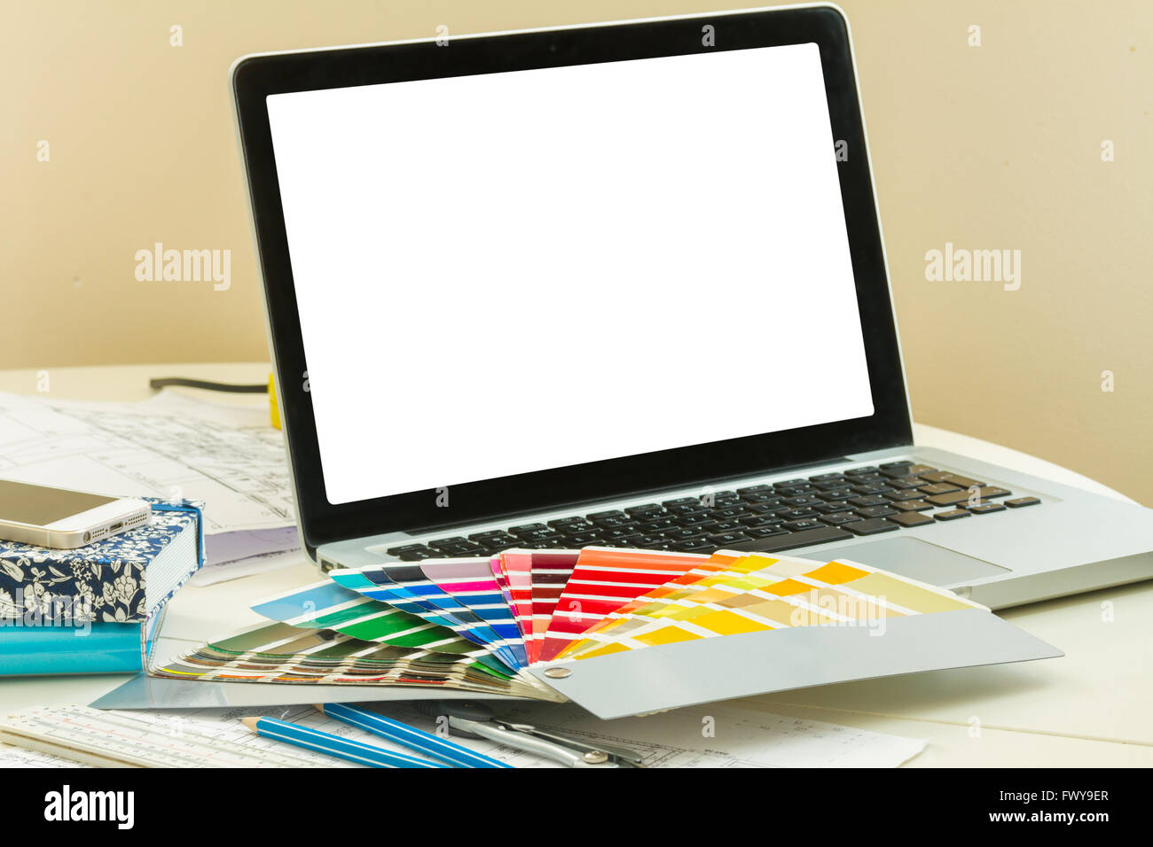 designer's working table Stock Photo - Alamy