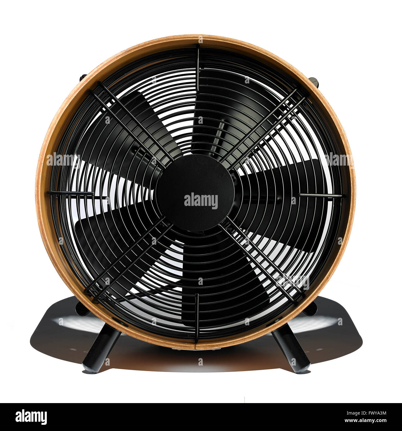 Black circular desk fan Stock Photo - Alamy