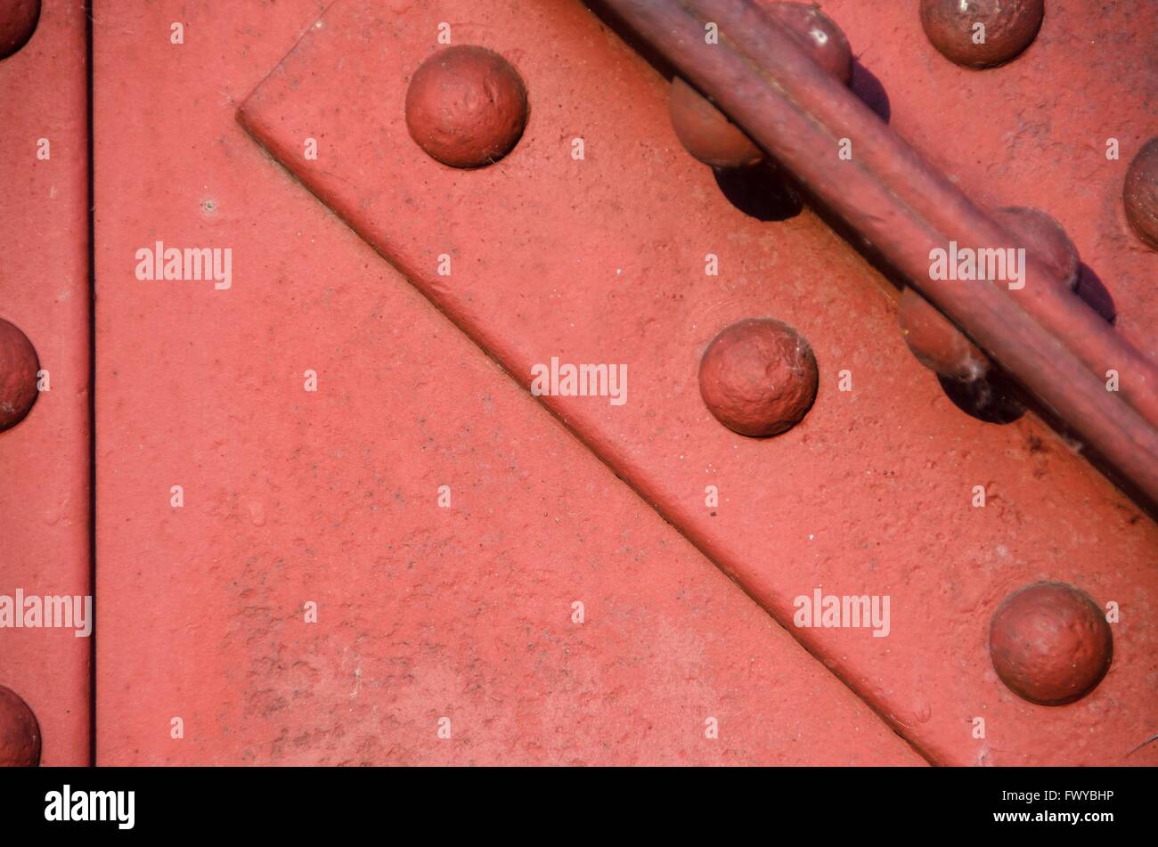 Oxide red iron bridge construction, texture detail Stock Photo - Alamy