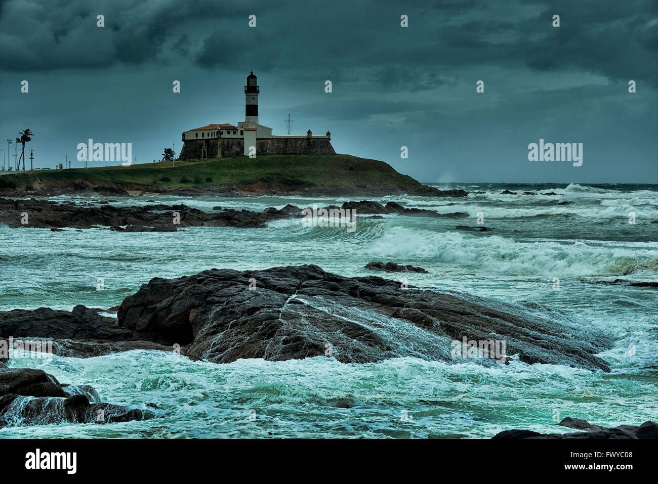 Farol Da Barra Lighthouse Beach High Resolution Stock Photography and ...