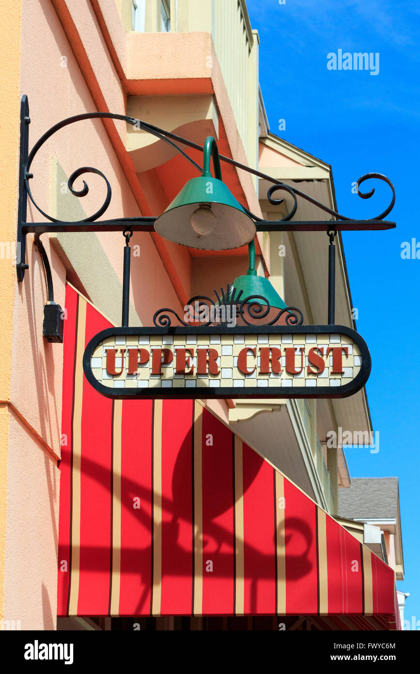 Upper crust sign for a cafe, Market Street, Celebration, Osceola ...