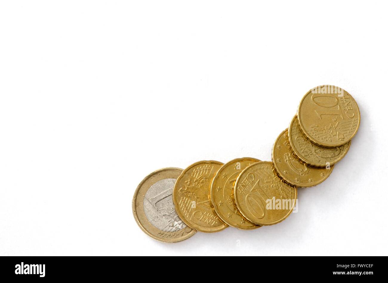 Four euro coins isolated on white background Stock Photo - Alamy