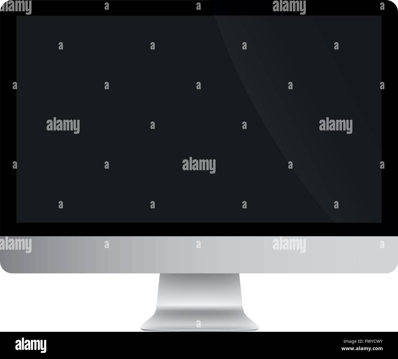 Illustration Graphic Vector Computer with black screen for the creative ...