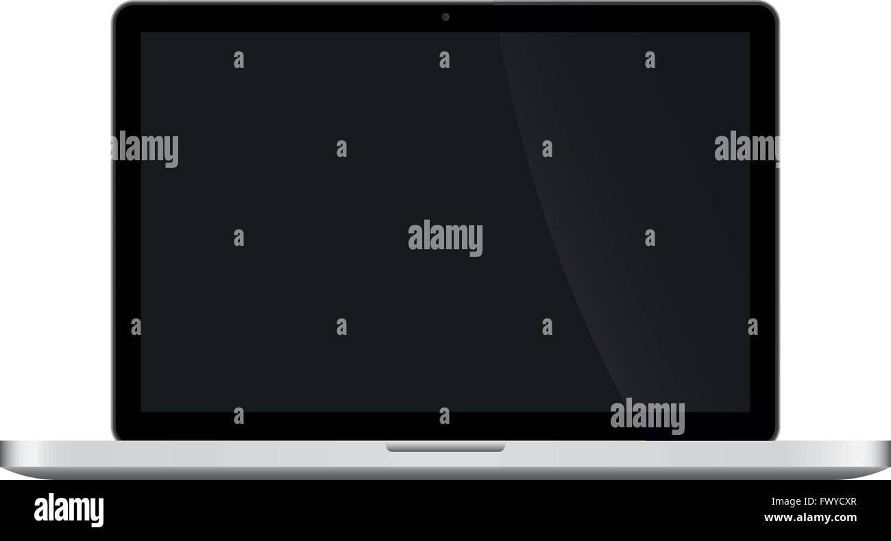 Illustration Graphic Vector Laptop with black screen for the creative ...