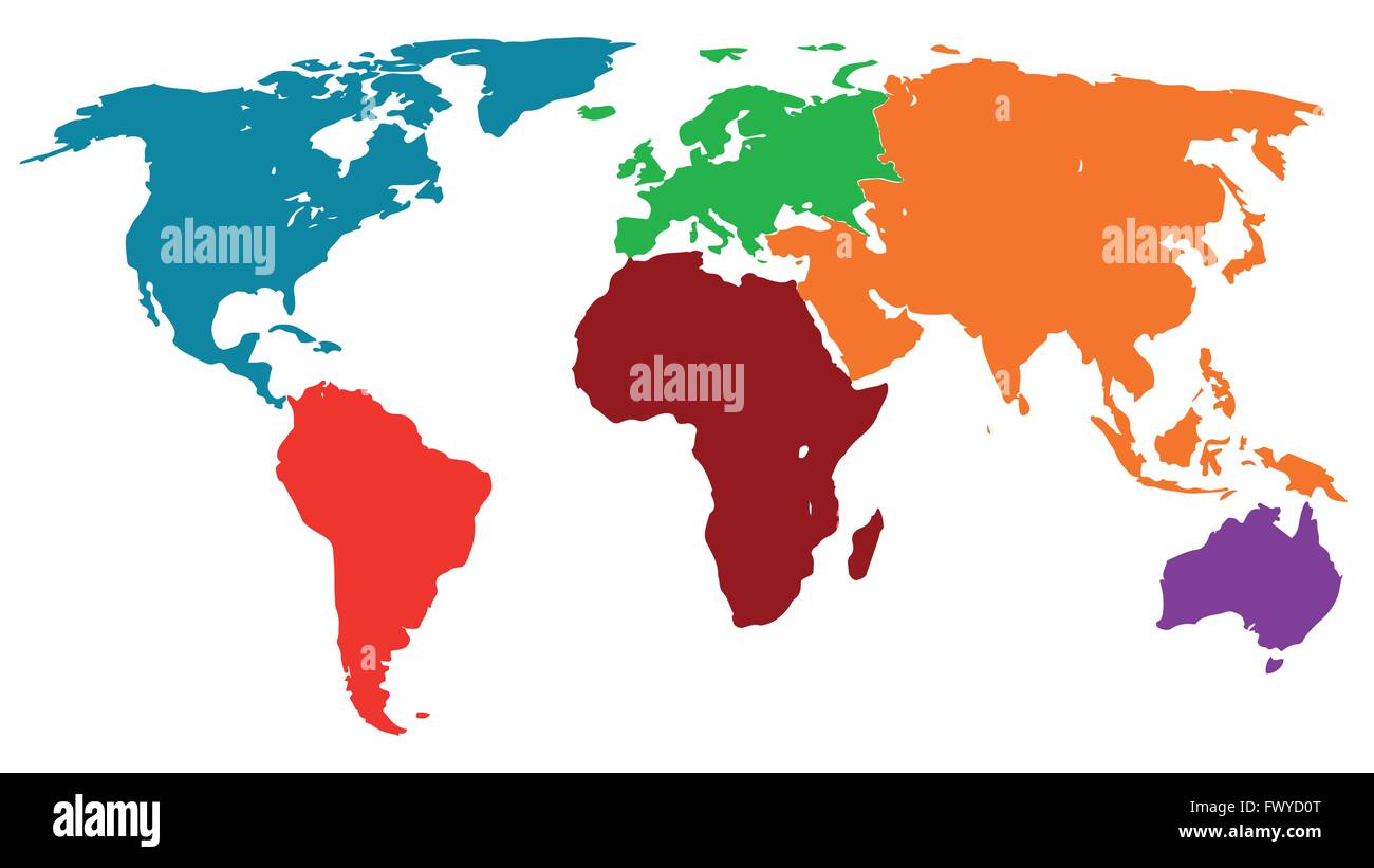 Illustration Graphic Vector World Map colored for different purpose ...