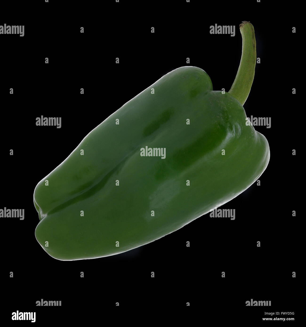 side view of green sweet pepper, in black background Stock Photo - Alamy