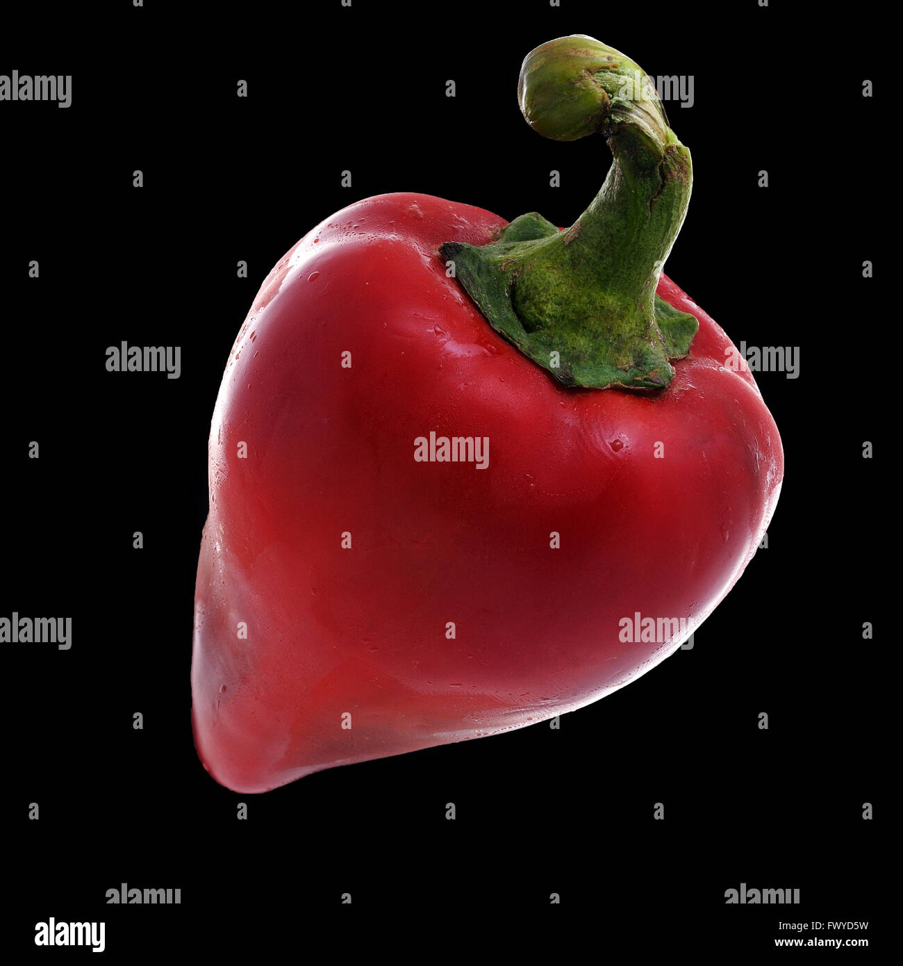 side view of red sweet pepper, in black background Stock Photo - Alamy