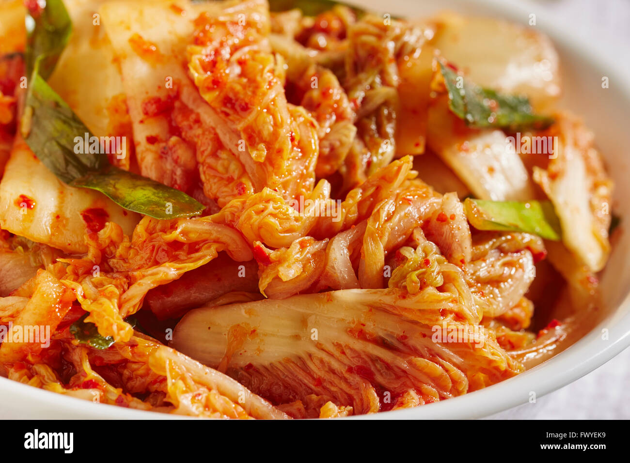 Napa cabbage Kimchi, a Korean staple Stock Photo - Alamy