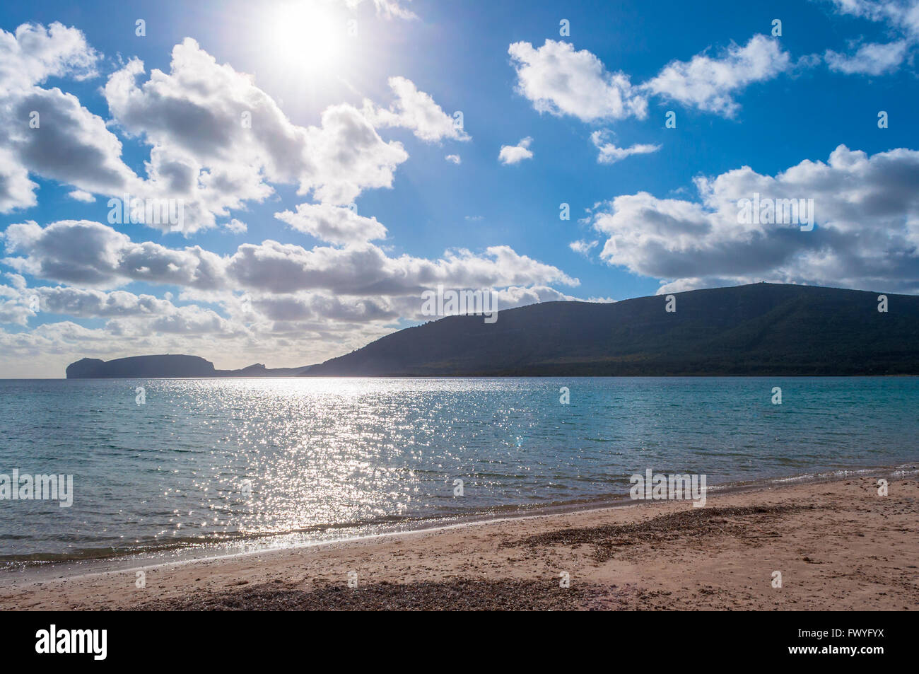 the mugoni beach in sardinia in a sunny and cloudy day of spring Stock ...
