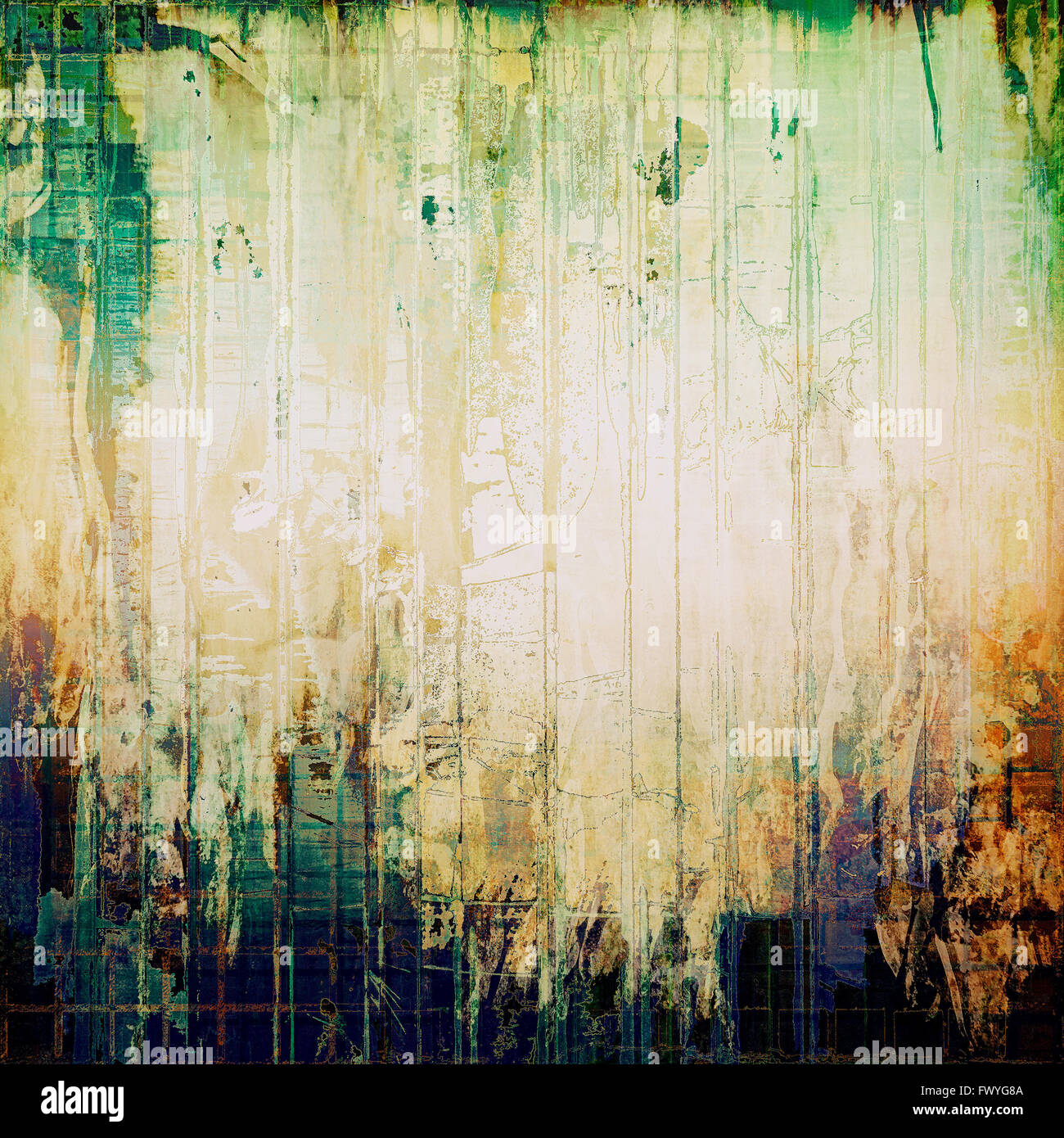 Background with grunge stains. With different color patterns: yellow ...