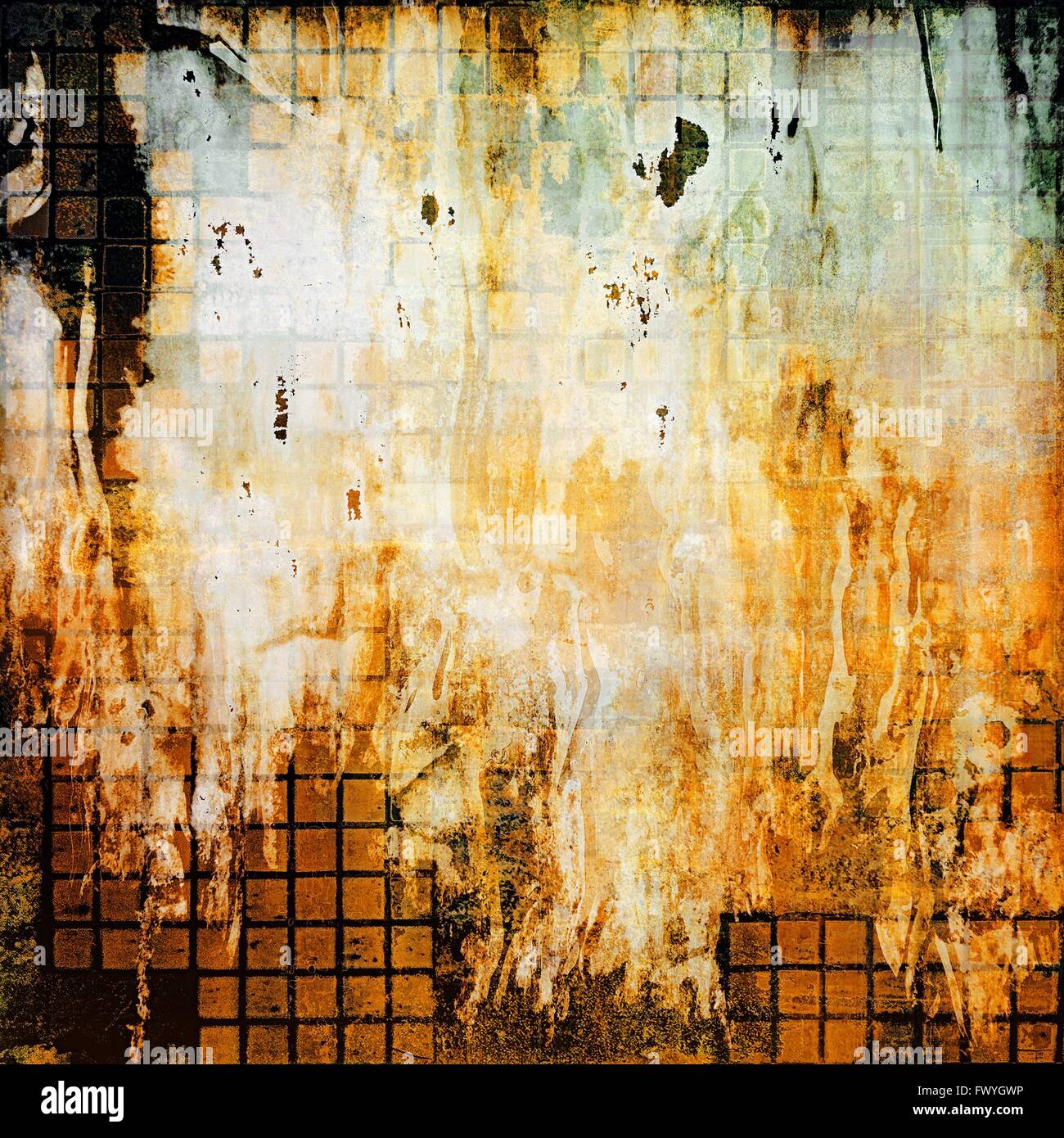 Weathered and distressed grunge background with different color ...