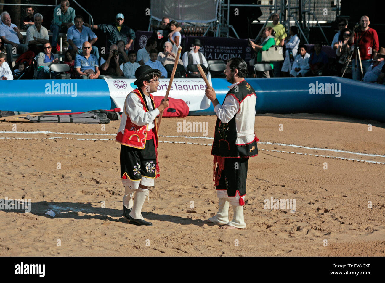 Canarian wrestling exhibition hi-res stock photography and images - Alamy