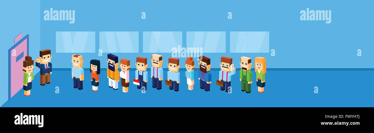 Crowd door queue Stock Vector Images - Alamy