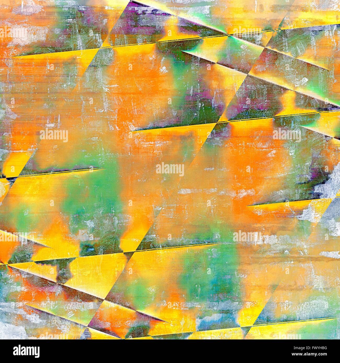 Geometric rough grunge texture. With different color patterns: yellow ...