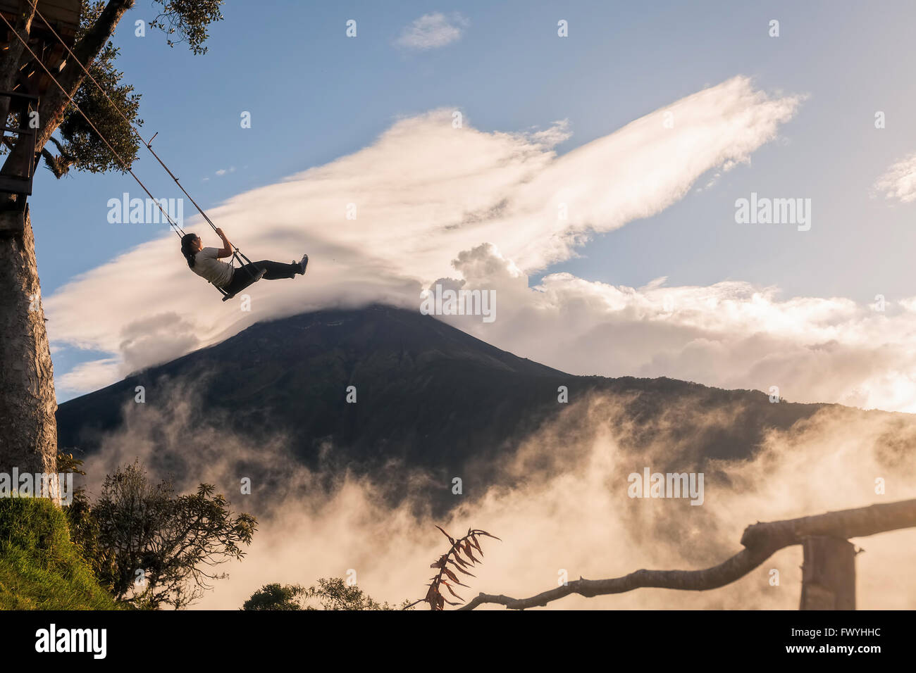 Banos, Ecuador - 25 November 2015: The Unique Location Swing Above Sea ...
