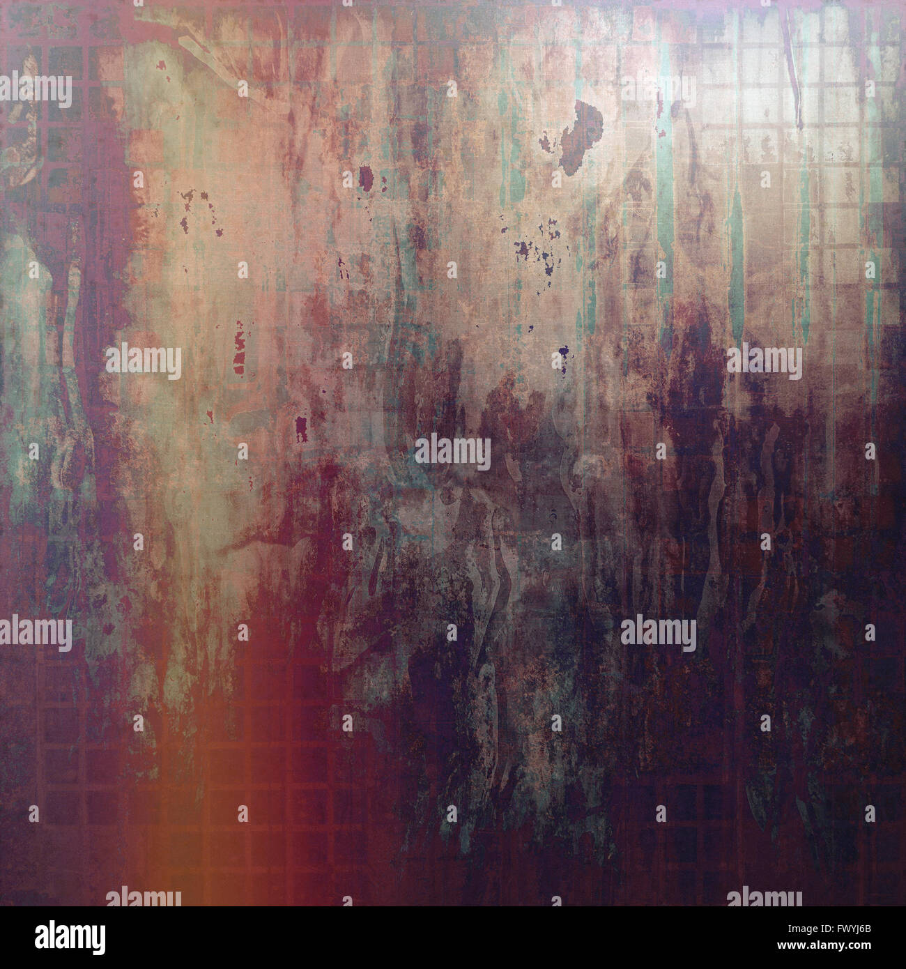 Colorful grunge texture or background with vintage style elements and ...