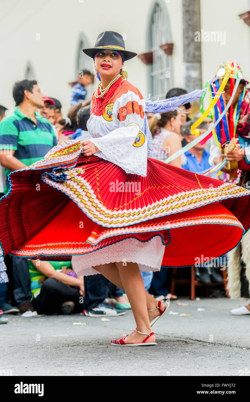Banos De Agua Santa - 29 November 2014: Proud Indigenous Woman Wearing ...
