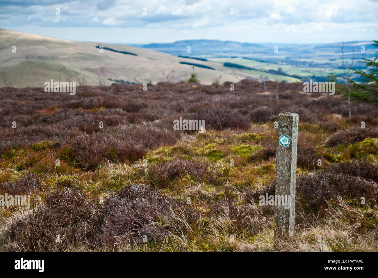 sign post on Innerdownie hill above Glenquey farm, Glen Devon, Perth ...