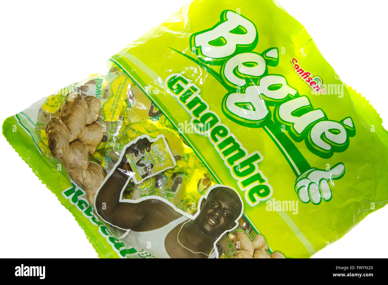 Ginger flavored candy Begue produced in Senegal Stock Photo - Alamy