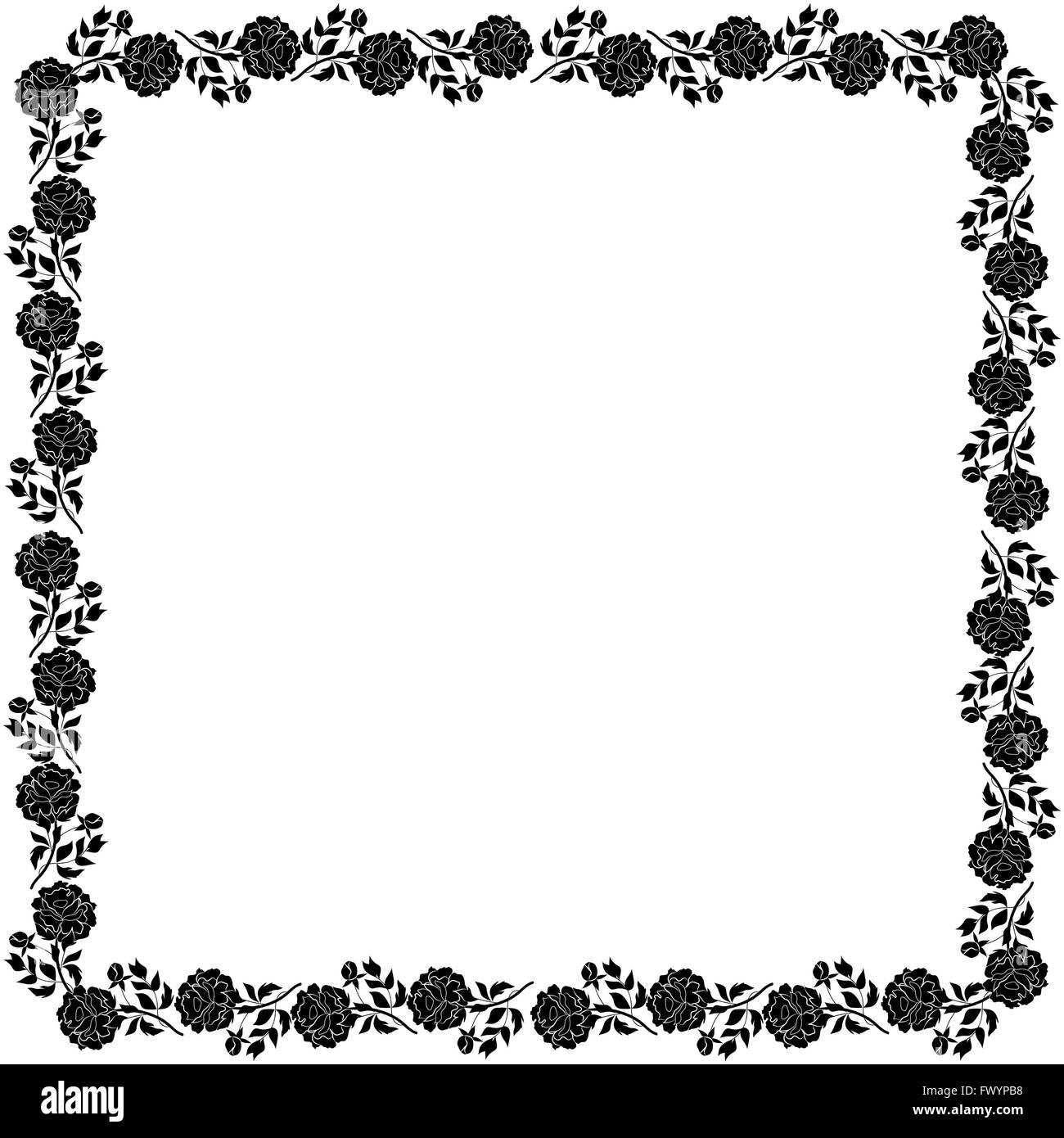 Delicate frame with black peony flowers Stock Vector Image & Art - Alamy