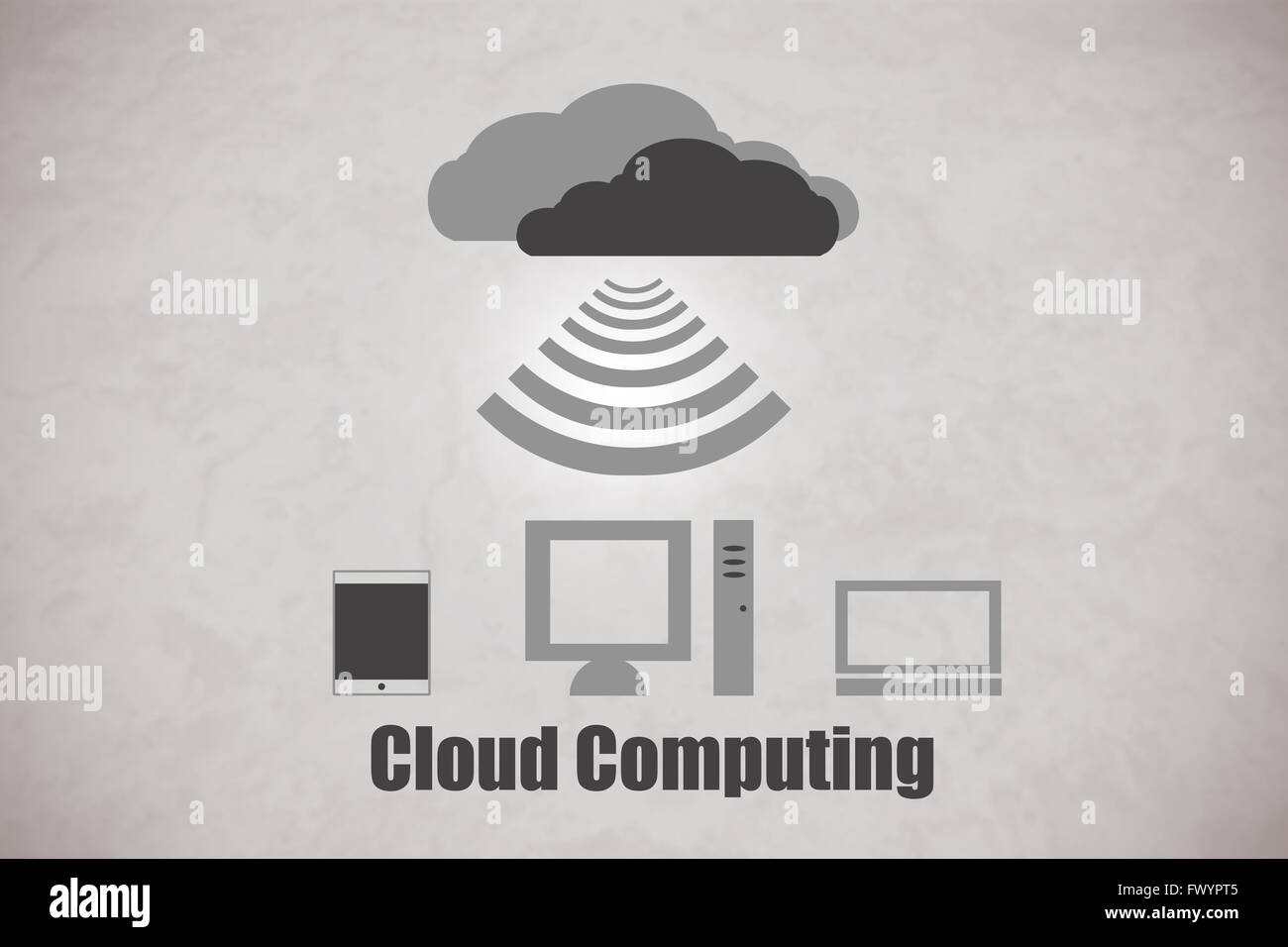 Concept of cloud computing in a gray background Stock Photo - Alamy