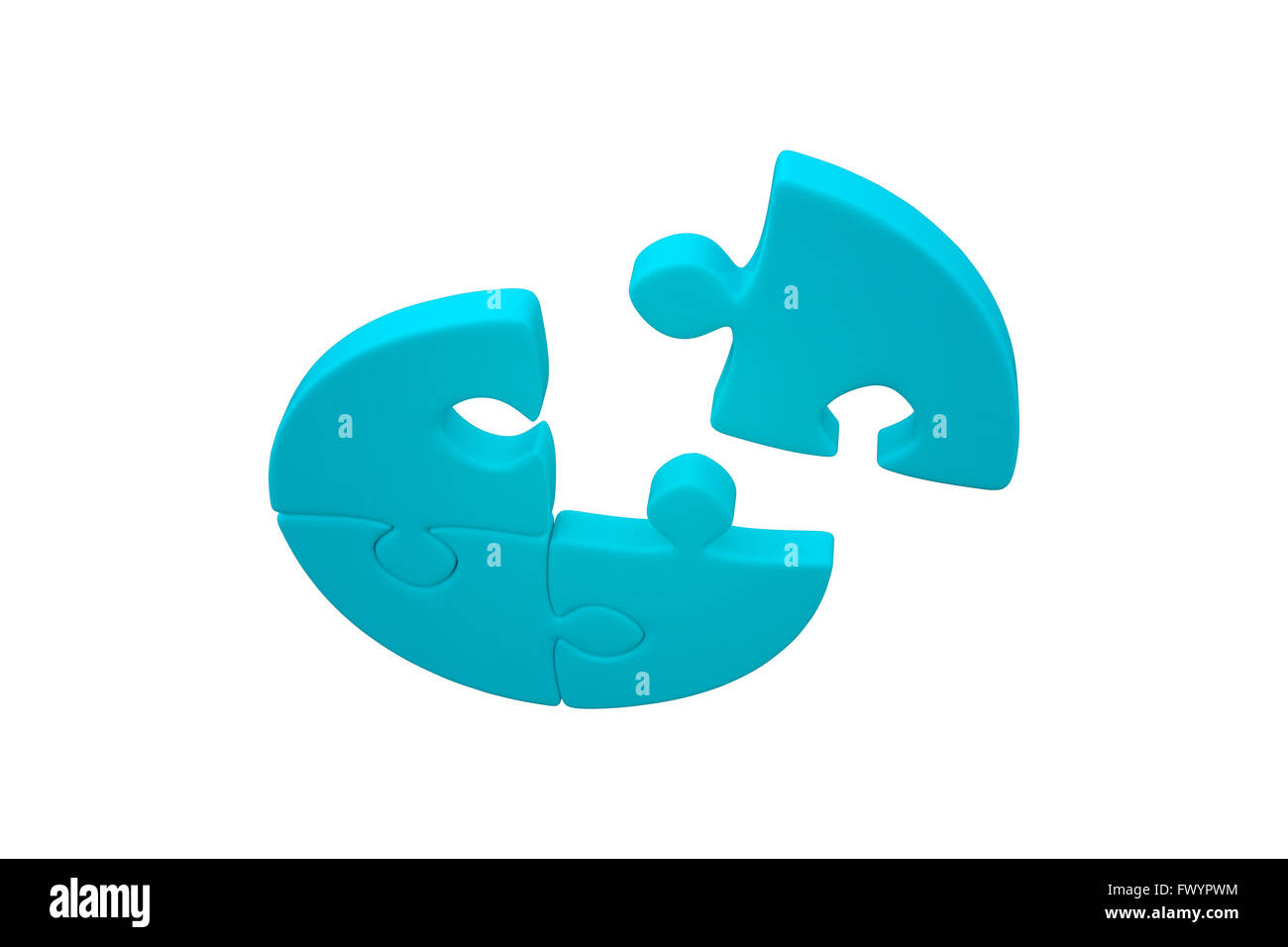 Circle puzzle jigsaw piece Cut Out Stock Images & Pictures - Alamy