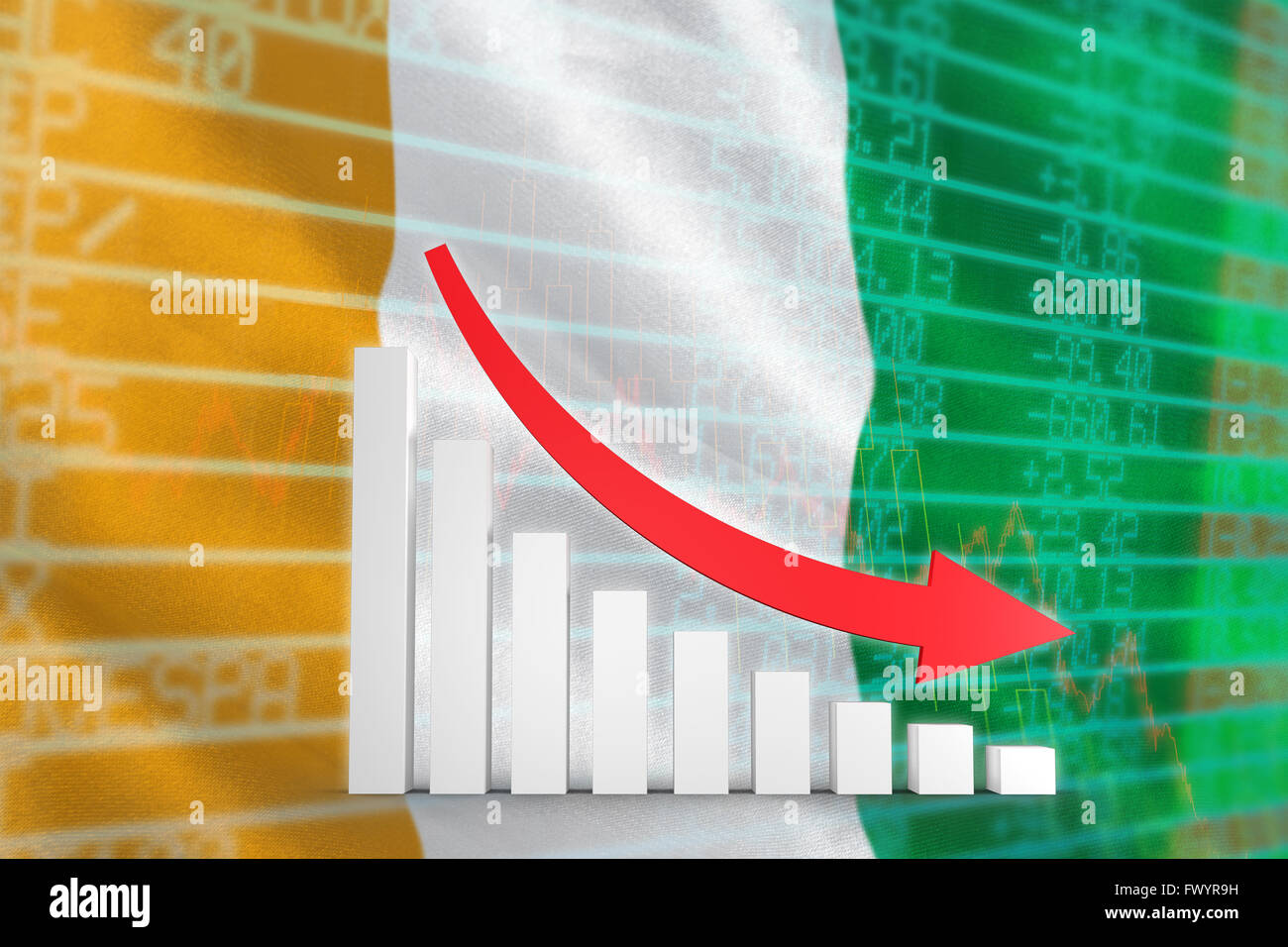 Bar graph arrow up and down hi-res stock photography and images - Alamy