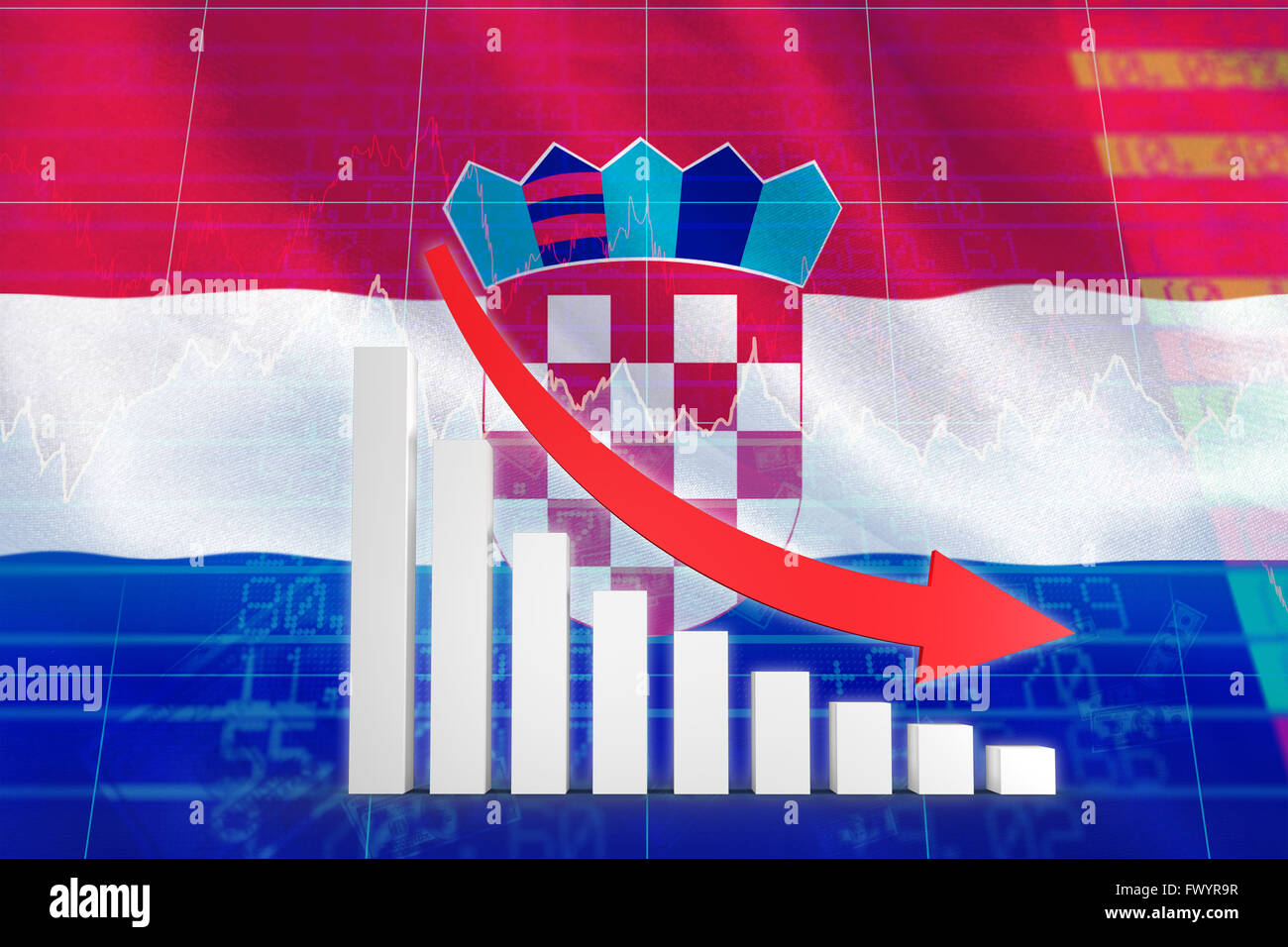 Bar graph arrow up and down hi-res stock photography and images - Alamy