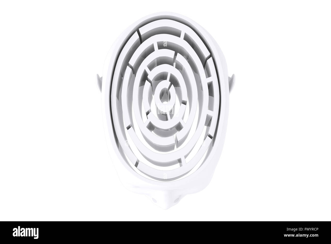 Composite image of maze brain in head Stock Photo - Alamy