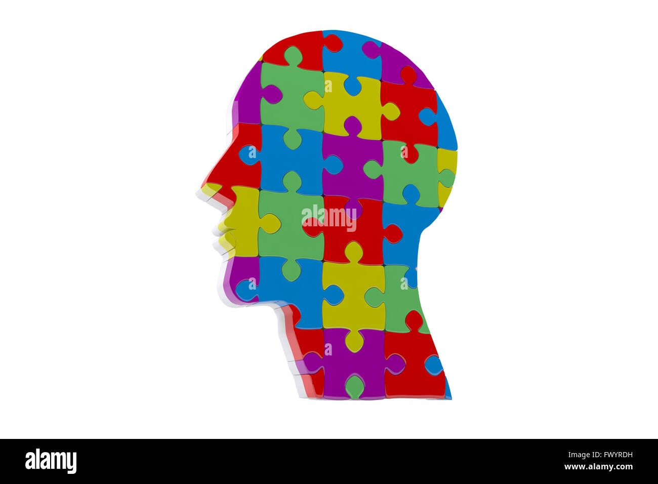Composite image of head made of jigsaw pieces Stock Photo - Alamy