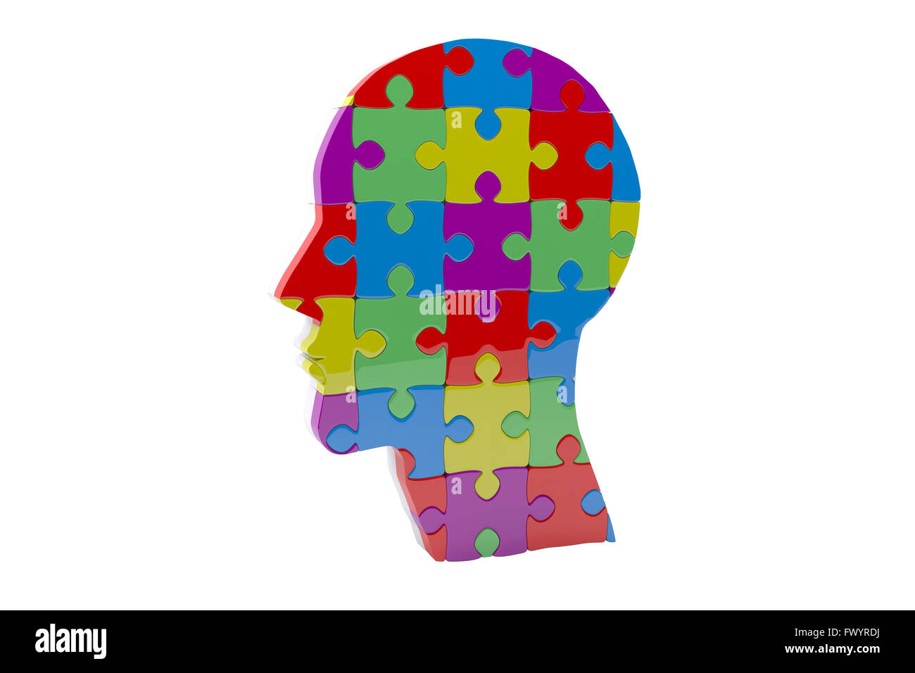 Composite image of head made of jigsaw pieces Stock Photo - Alamy