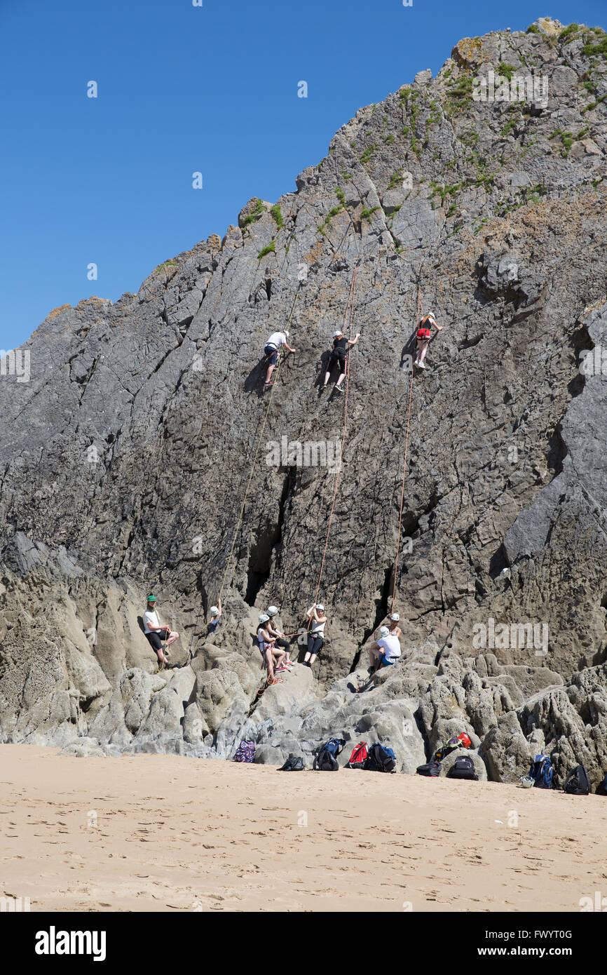 Gower climbing hi-res stock photography and images - Alamy