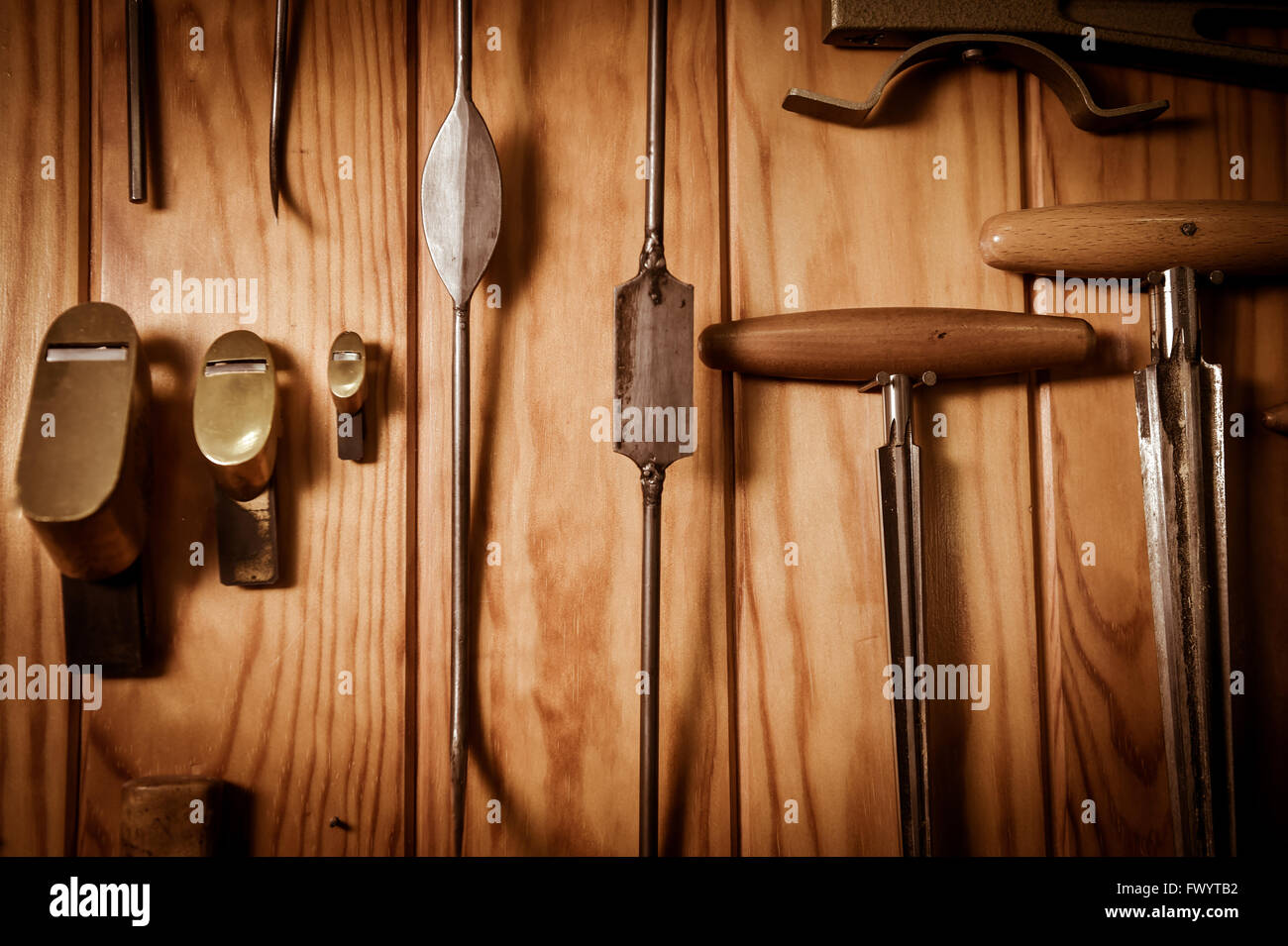 Old carpenter tools hammer chisels hi-res stock photography and images ...