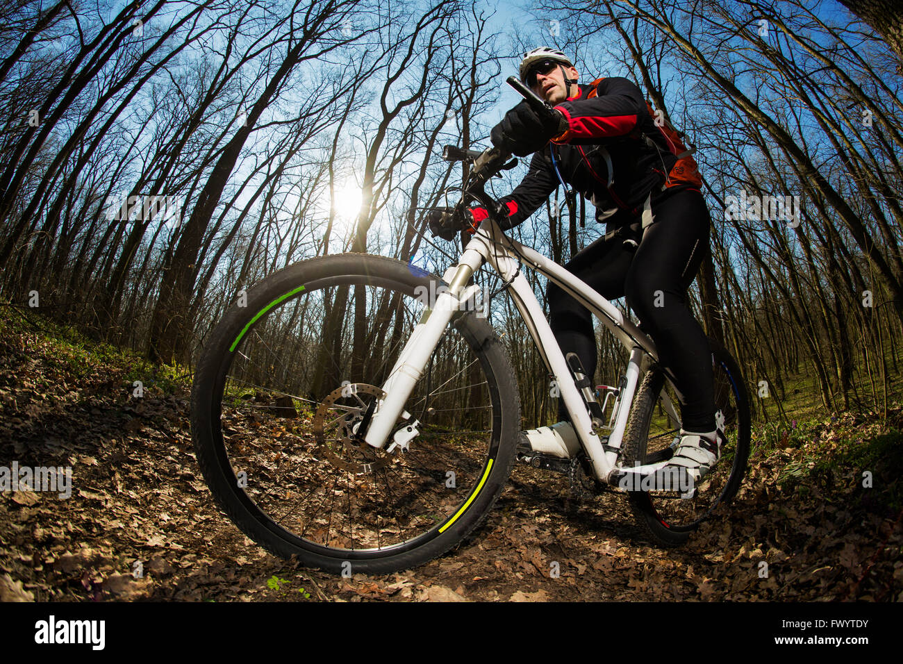 Cyclist Riding the Bike Stock Photo - Alamy