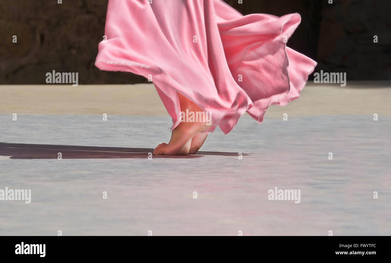 Belly dancer feet detail on stage Stock Photo - Alamy