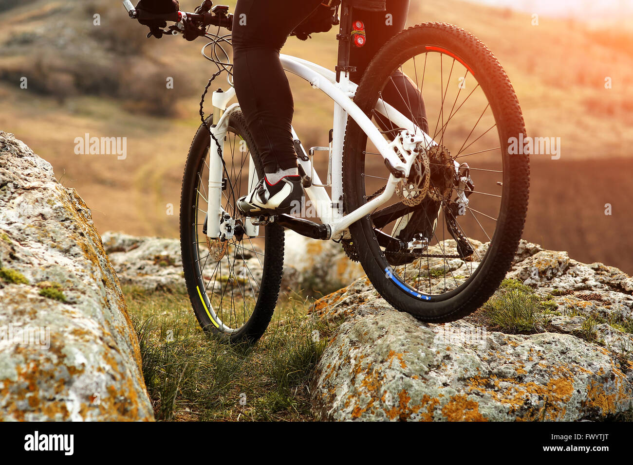 Man cyclist riding the bicycle Stock Photo - Alamy